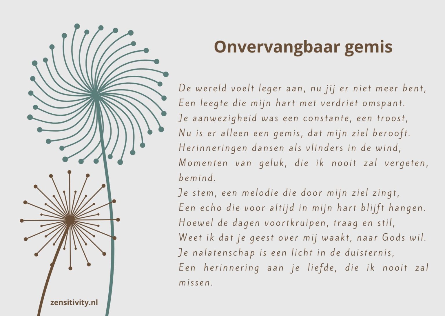 Onroerende en inspirerende gedichten over overlijden en rouw